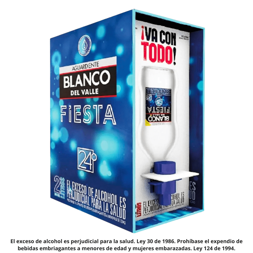 Aguardiente Blanco del Valle Fiesta 2000ml - Licores La Rebaja